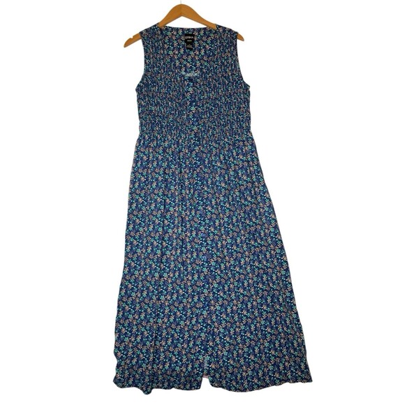 Erika | Dresses | Vtg Erika Maxi Dress Sz M Blue Floral Prairie ...